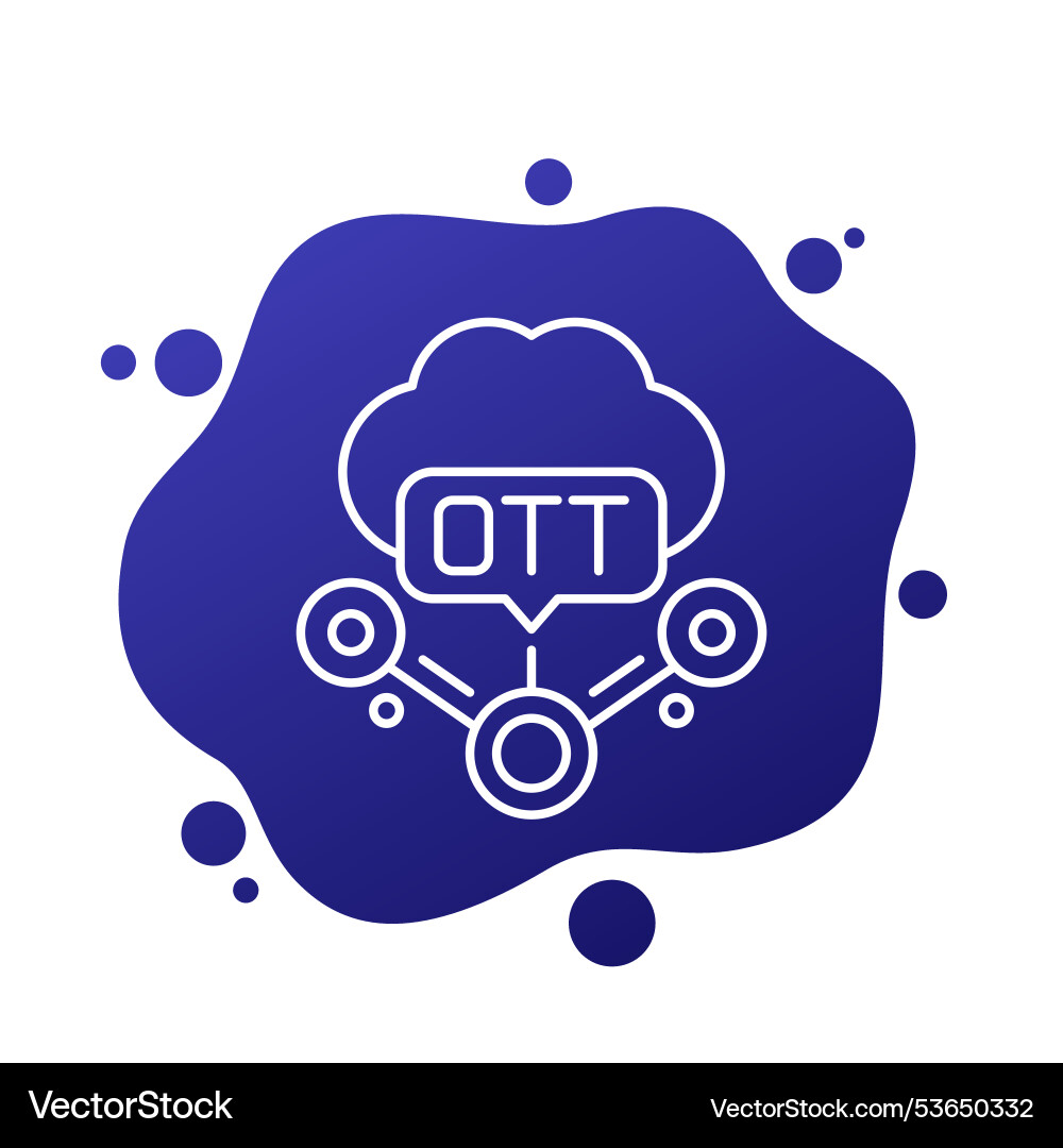 Ott line icon over-the-top media service Vector Image