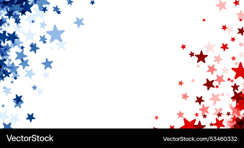 Patriotic red and blue stars border background Vector Image