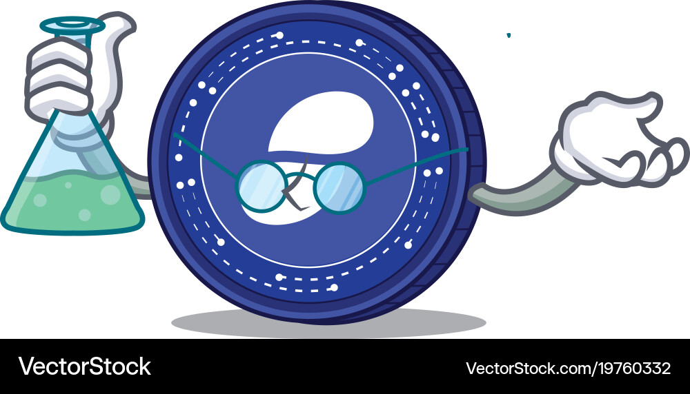 Professor status coin character cartoon Royalty Free Vector