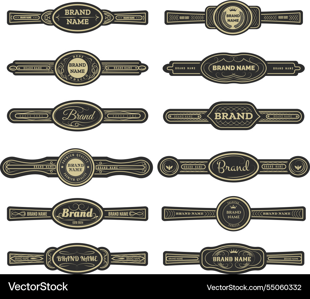 Retro craft cigar label templates Royalty Free Vector Image