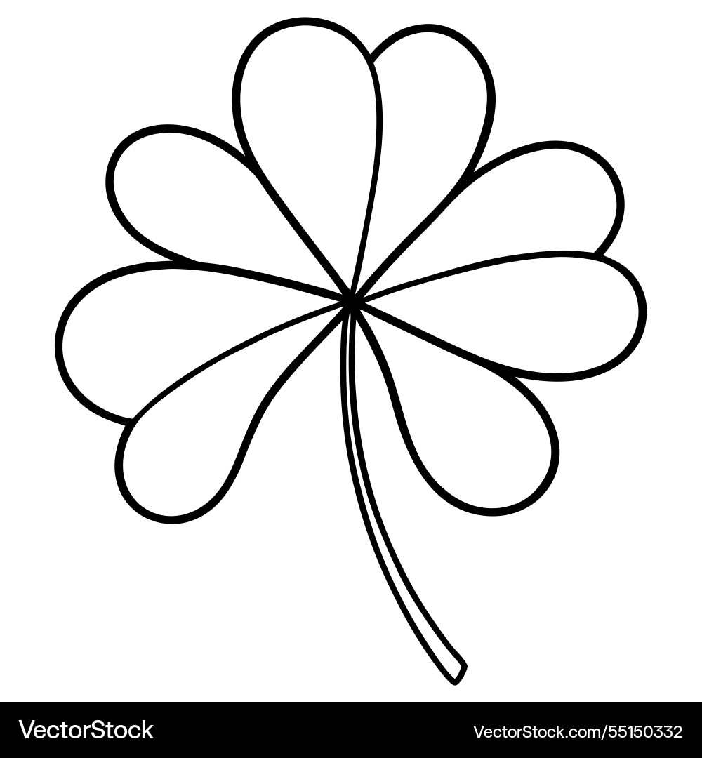 Simple clover leaf outline shamrock design for st Vector Image