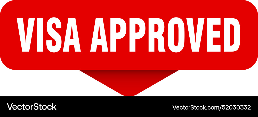 Visa approved sticker sign Royalty Free Vector Image