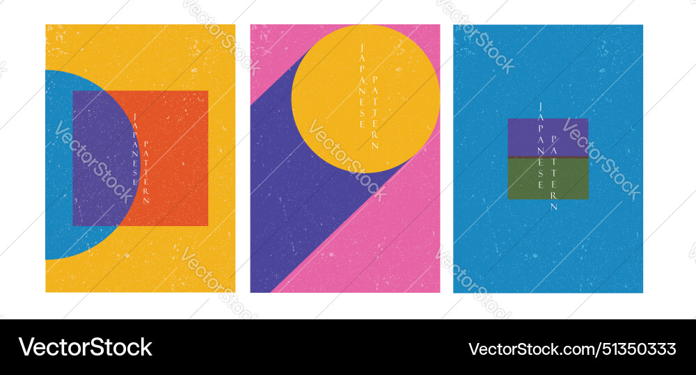 Abstract template in risography style japanese Vector Image