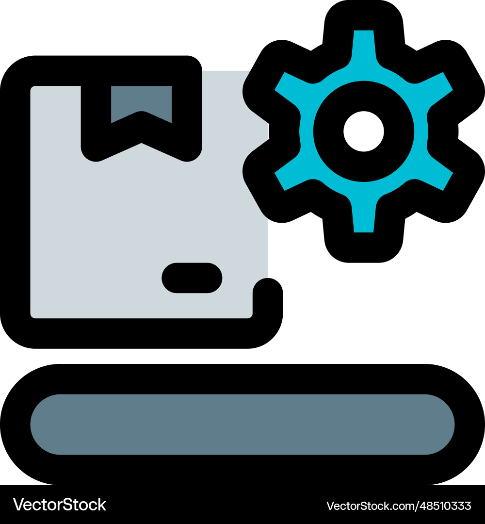 Automated setting in conveyor belt Royalty Free Vector Image