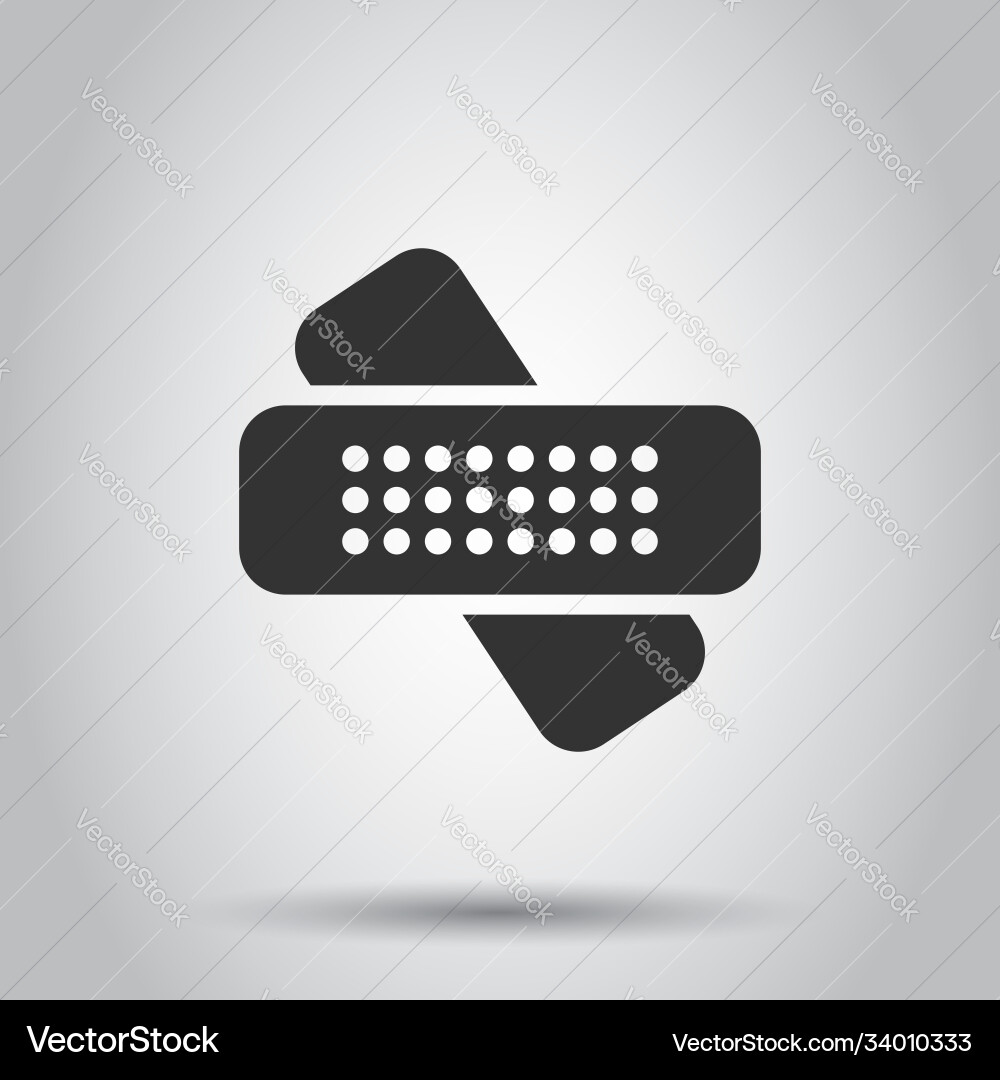 Bandage icon in flat style plaster on white Vector Image