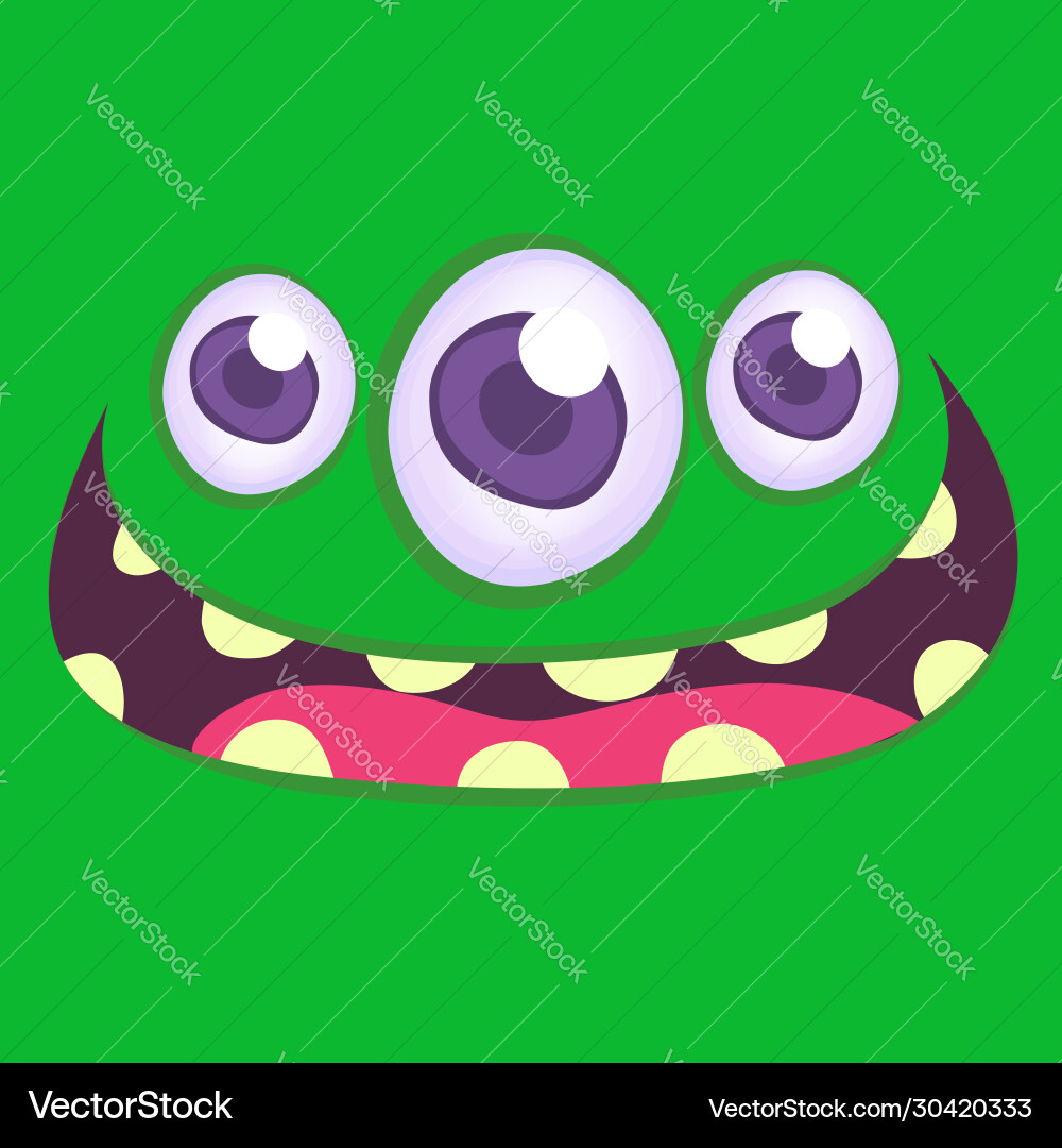 Cartoon monster face avatar halloween Royalty Free Vector