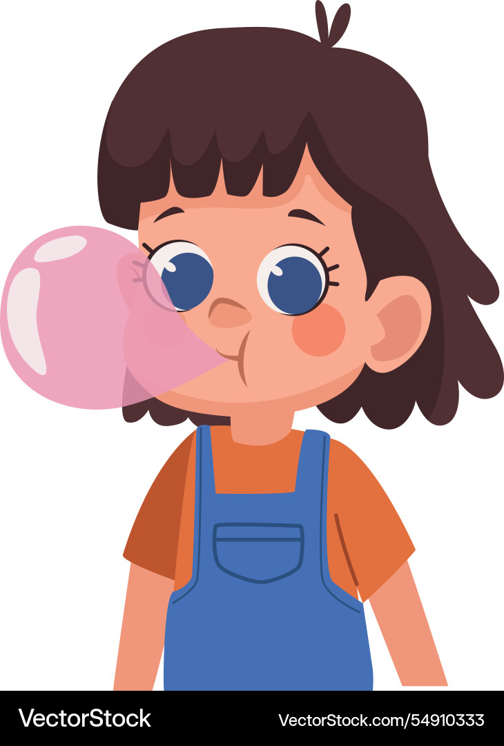 Children chewing gum Royalty Free Vector Image