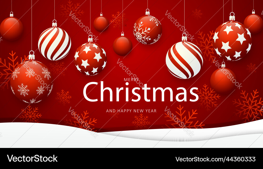 Christmas background with ball Royalty Free Vector Image