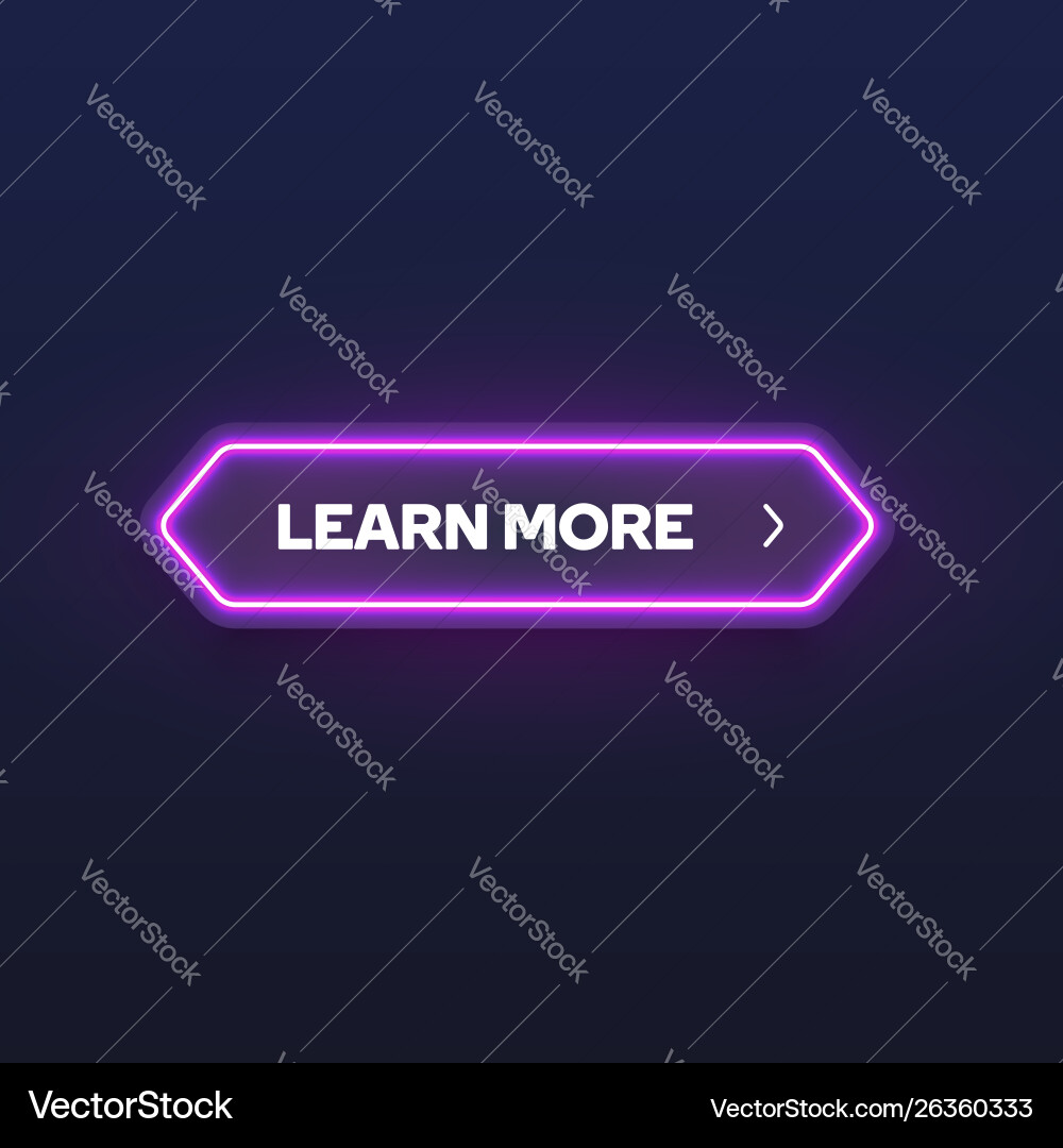 Colorful shining neon button Royalty Free Vector Image