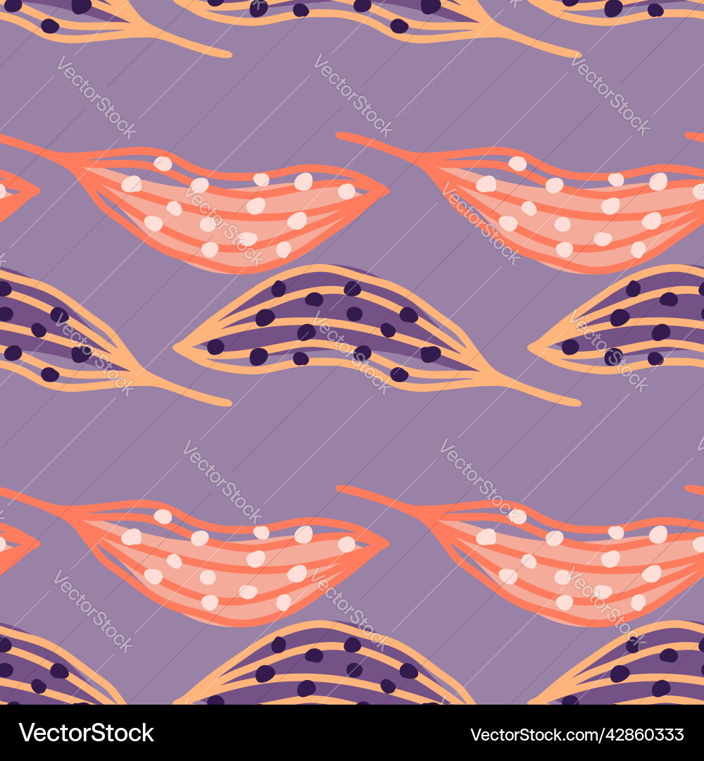 Creative organic line leaves seamless pattern Vector Image
