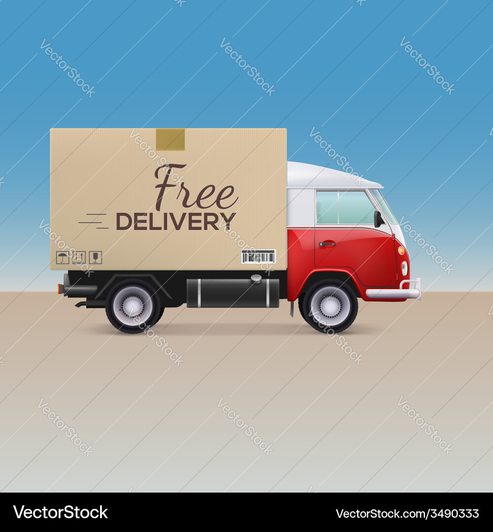 Delivery car Royalty Free Vector Image - VectorStock