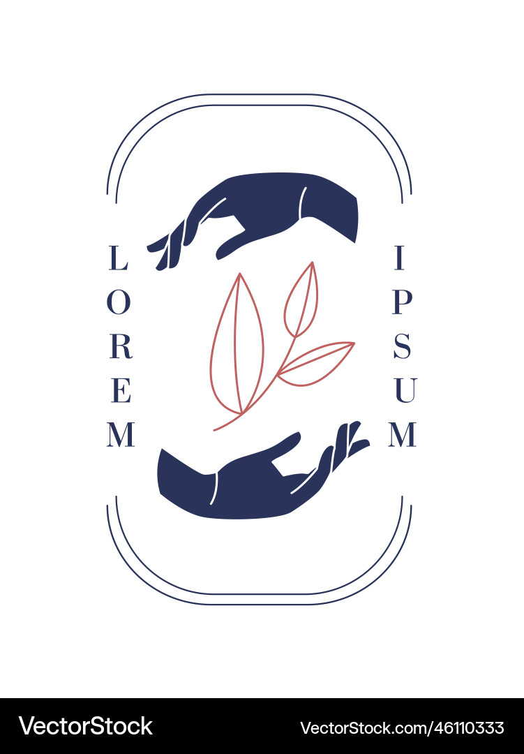 Female boho hand with leaf Royalty Free Vector Image