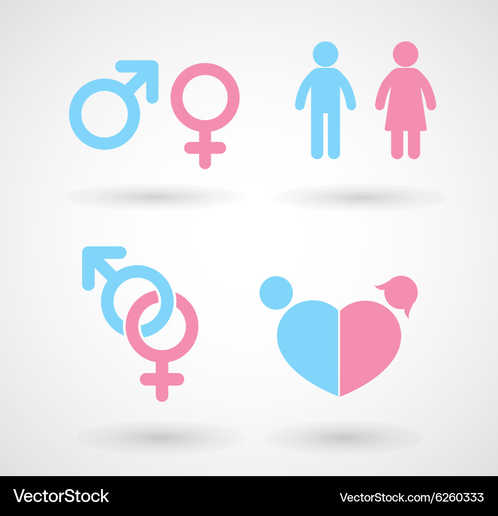 Gender Symbol Icons Collection Royalty Free Vector Image