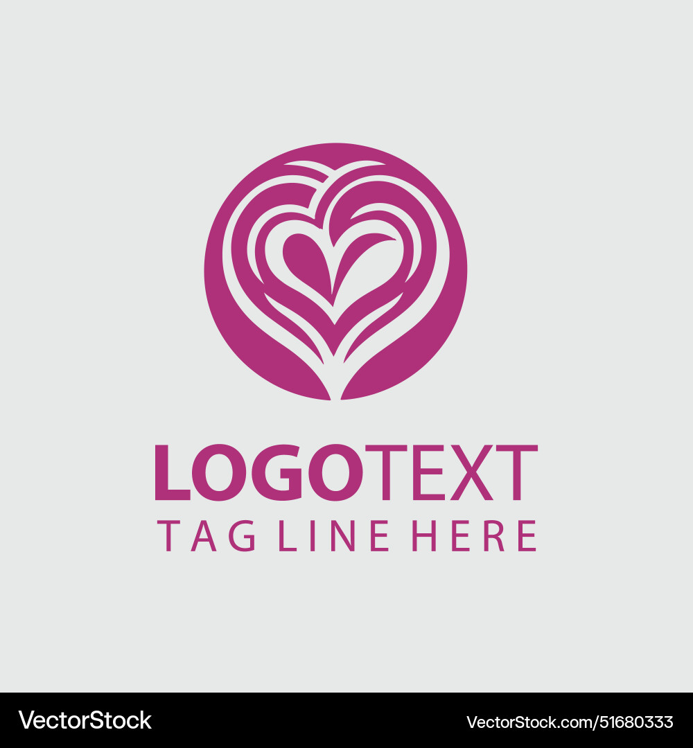 Hand hearth floral logo Royalty Free Vector Image