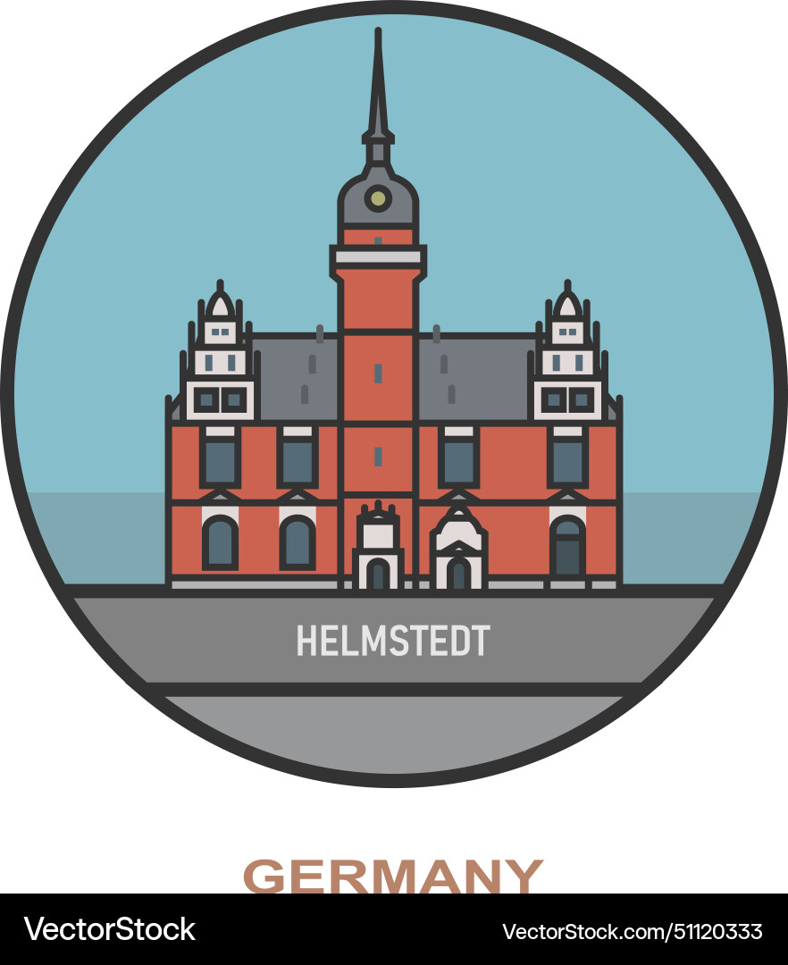 Helmstedt cities and towns in germany Royalty Free Vector