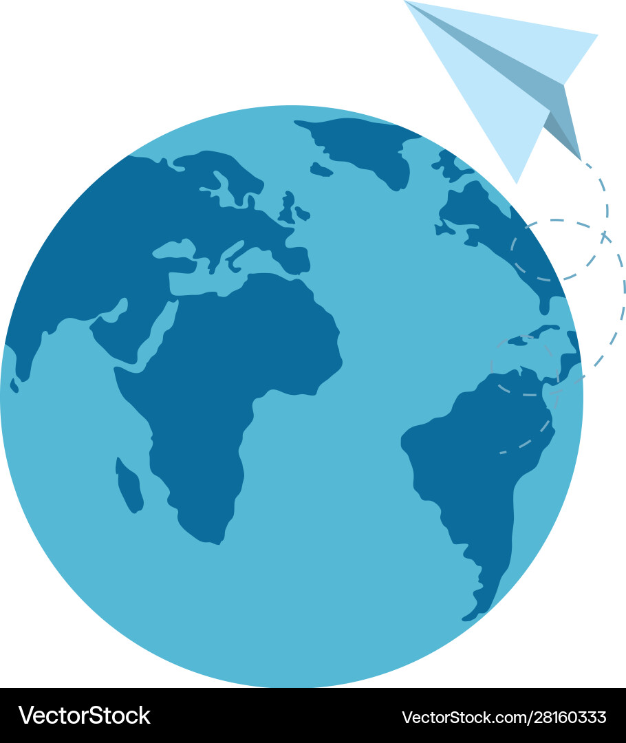 Isolated world sphere and paperplane design Vector Image