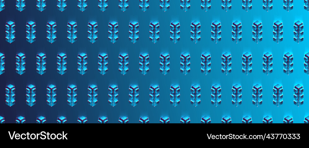 Isometric technology towers simple pattern Vector Image
