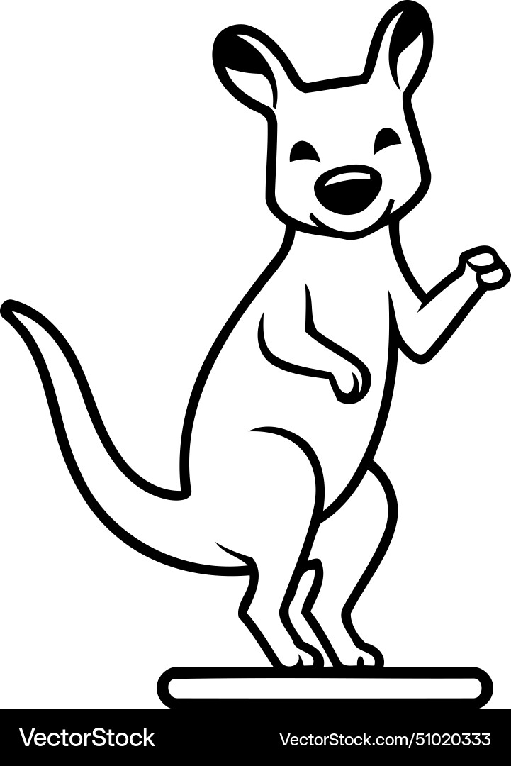 Kangaroo icon in flat style animal on white Vector Image