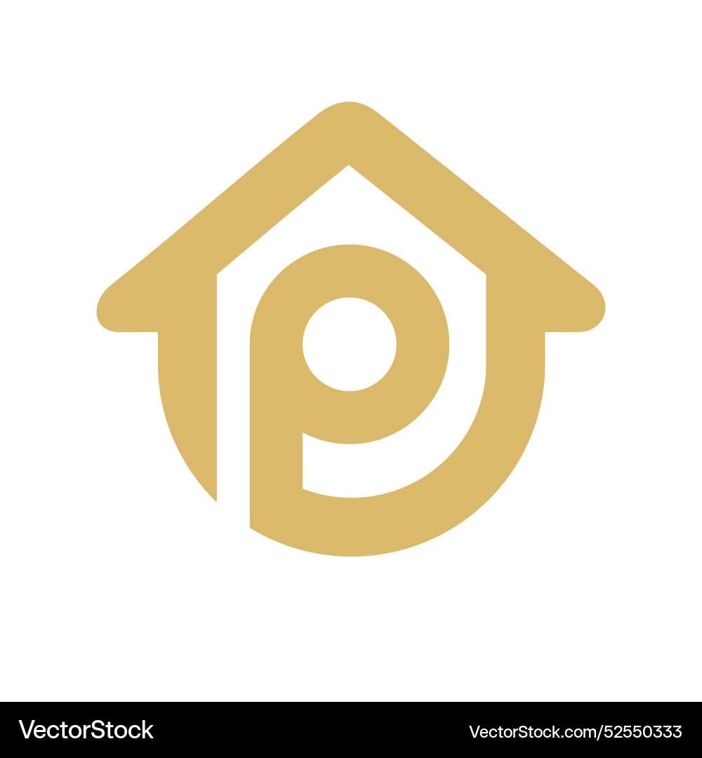 Letter p house logo icon design template elements Vector Image