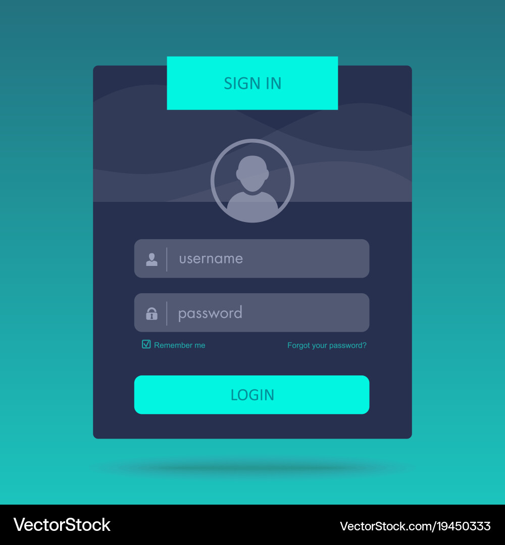 Login form design Royalty Free Vector Image - VectorStock