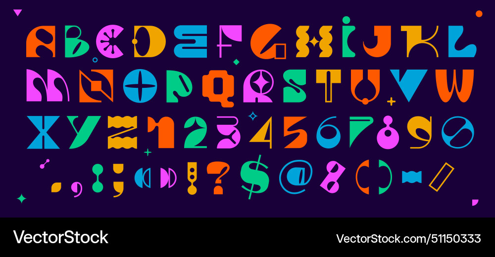 Modern brutal font geometric swiss type alphabet Vector Image