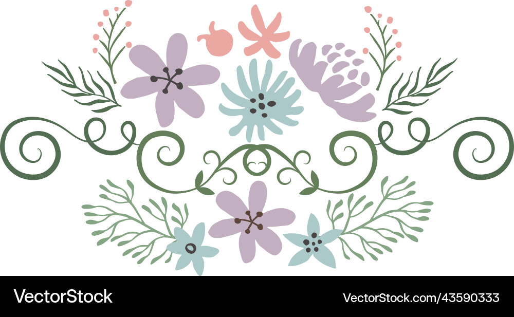 Ornamental header with flowers and vines wedding Vector Image