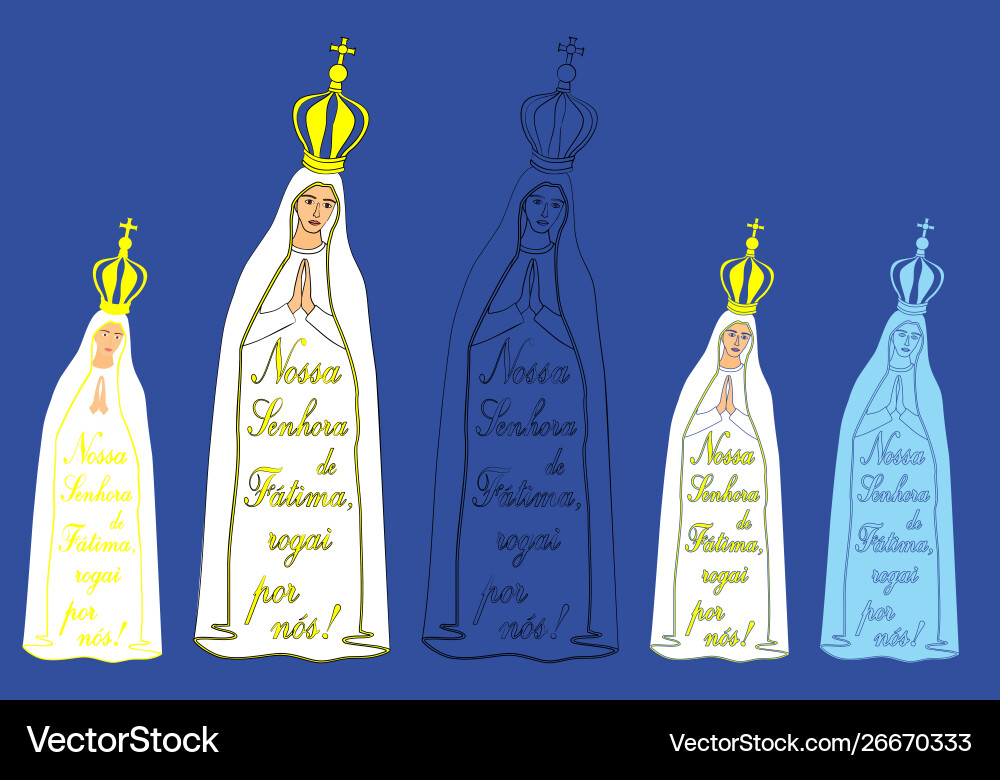 Our lady fatima and excerpt from prayer Royalty Free Vector