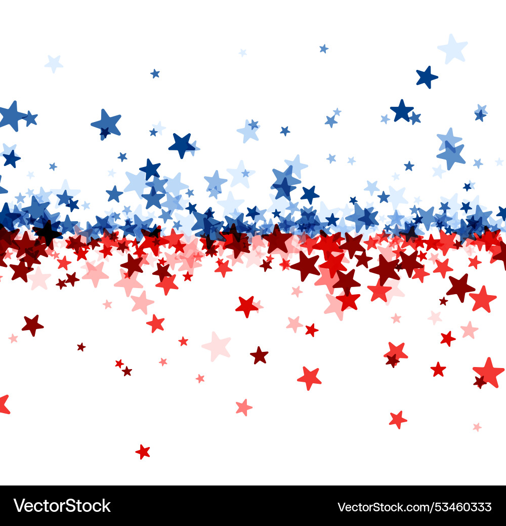 Patriotic red and blue stars scattered pattern Vector Image