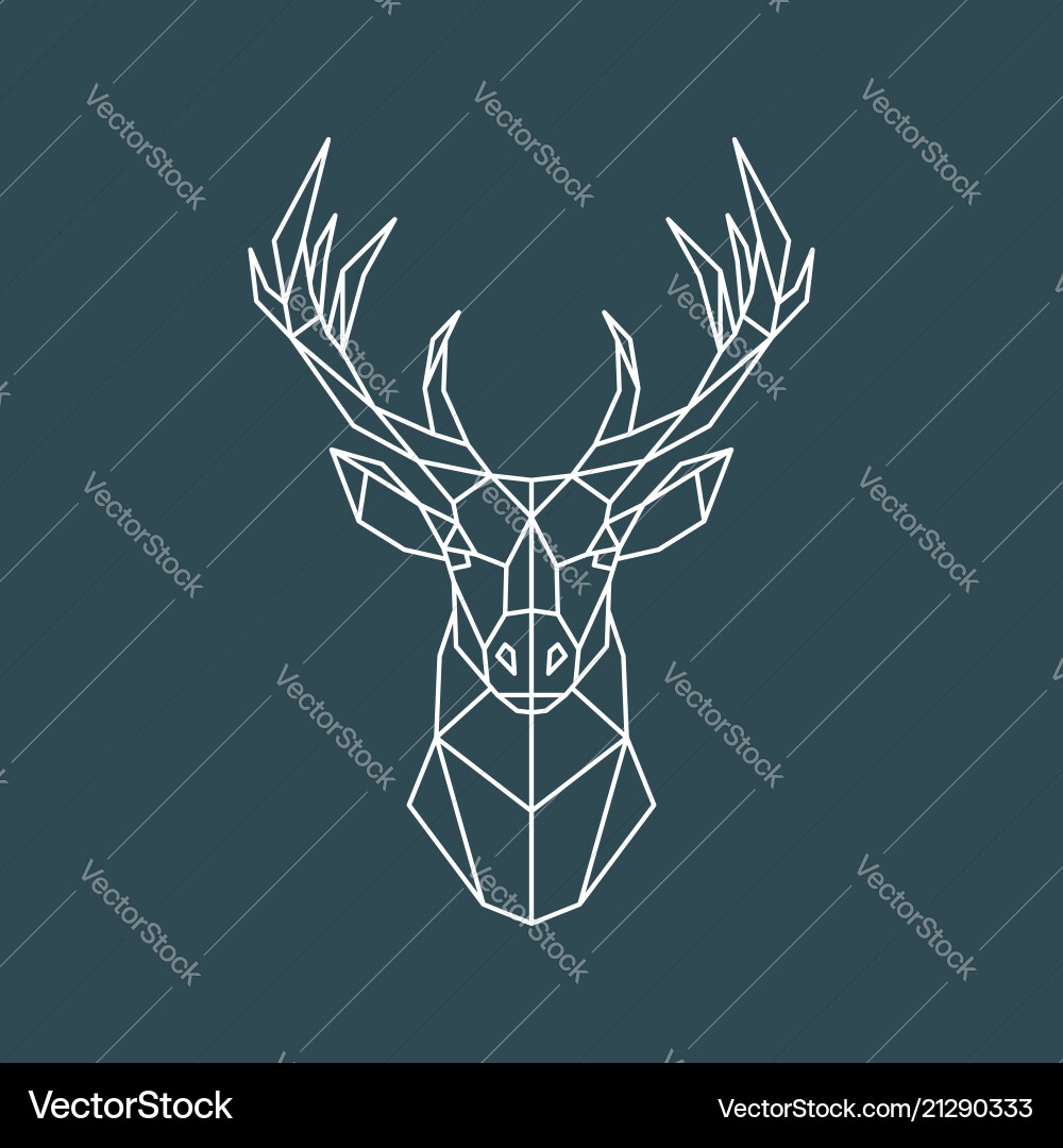 Polygonal deer portrait geometric animal Vector Image