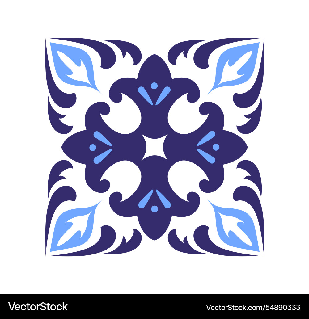 Symmetrical floral pattern Royalty Free Vector Image