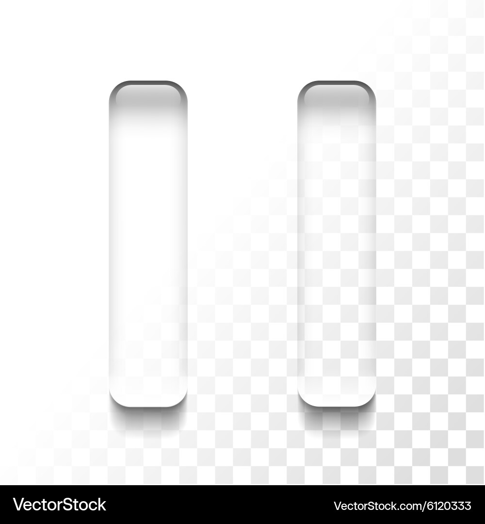 Transparent pause Royalty Free Vector Image - VectorStock