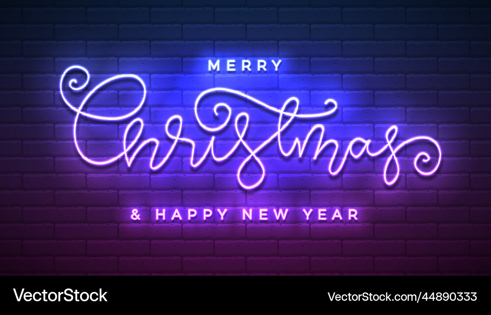 Year uv neon light lettering sign Royalty Free Vector Image