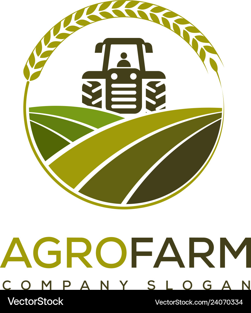 Agro farm logo design Royalty Free Vector Image