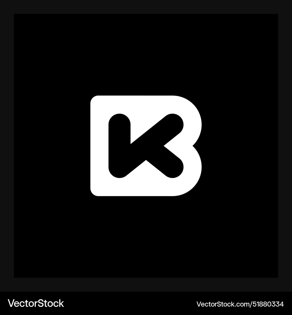 B and k logo bk - initials monogram or logotype Vector Image