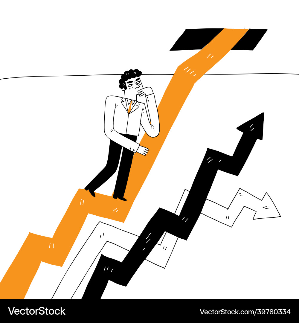 Businessman Ascending Graph Royalty Free Vector Image