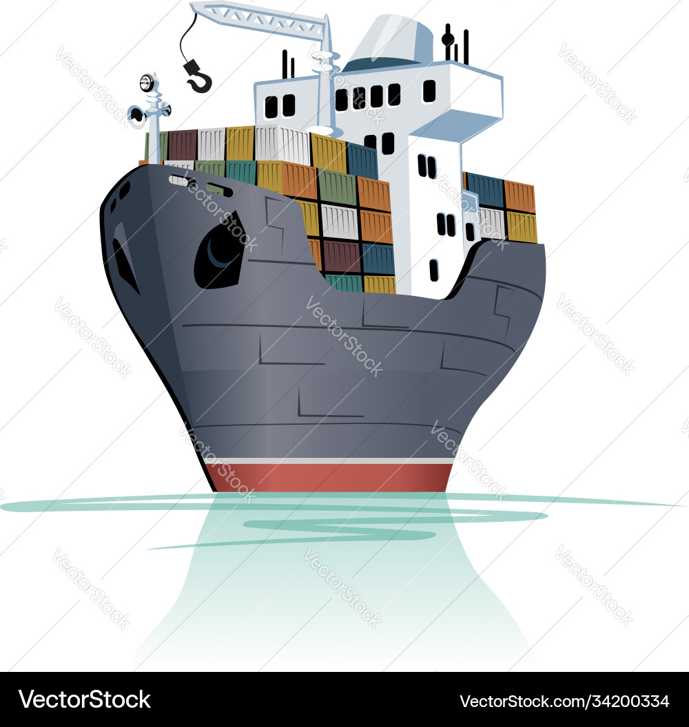 Cartoon cargo ship Royalty Free Vector Image - VectorStock