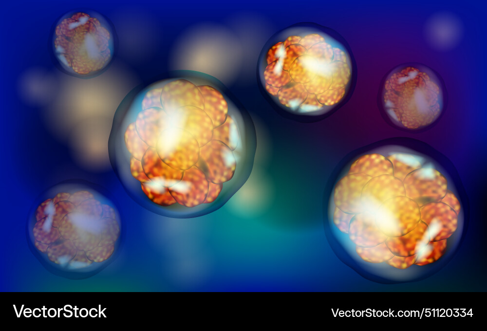 Cell stem science banner isolated on blue Vector Image