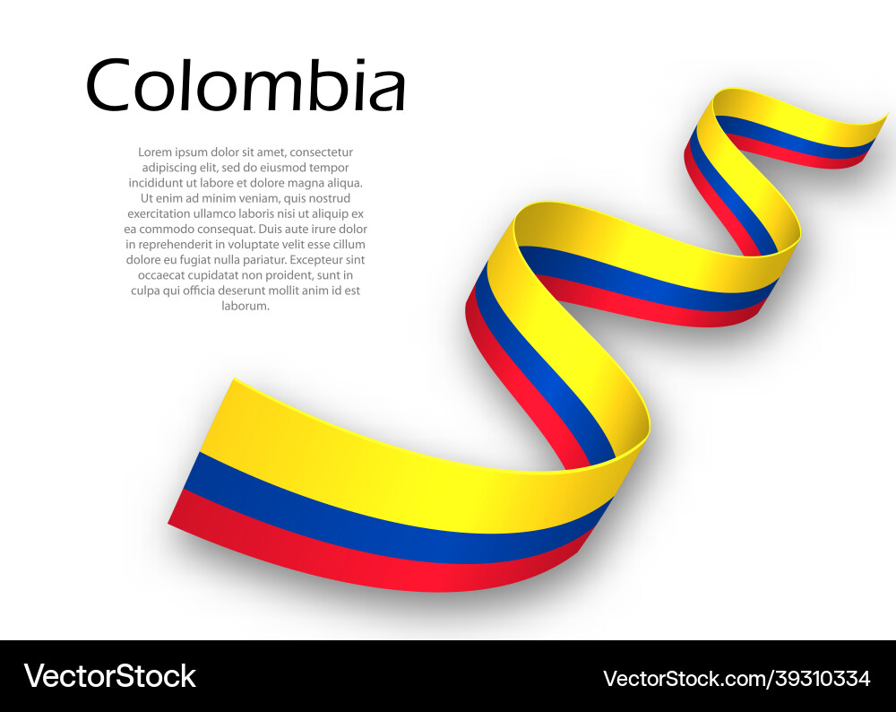 Colombia Flag Ribbon Banner Royalty Free Vector Image