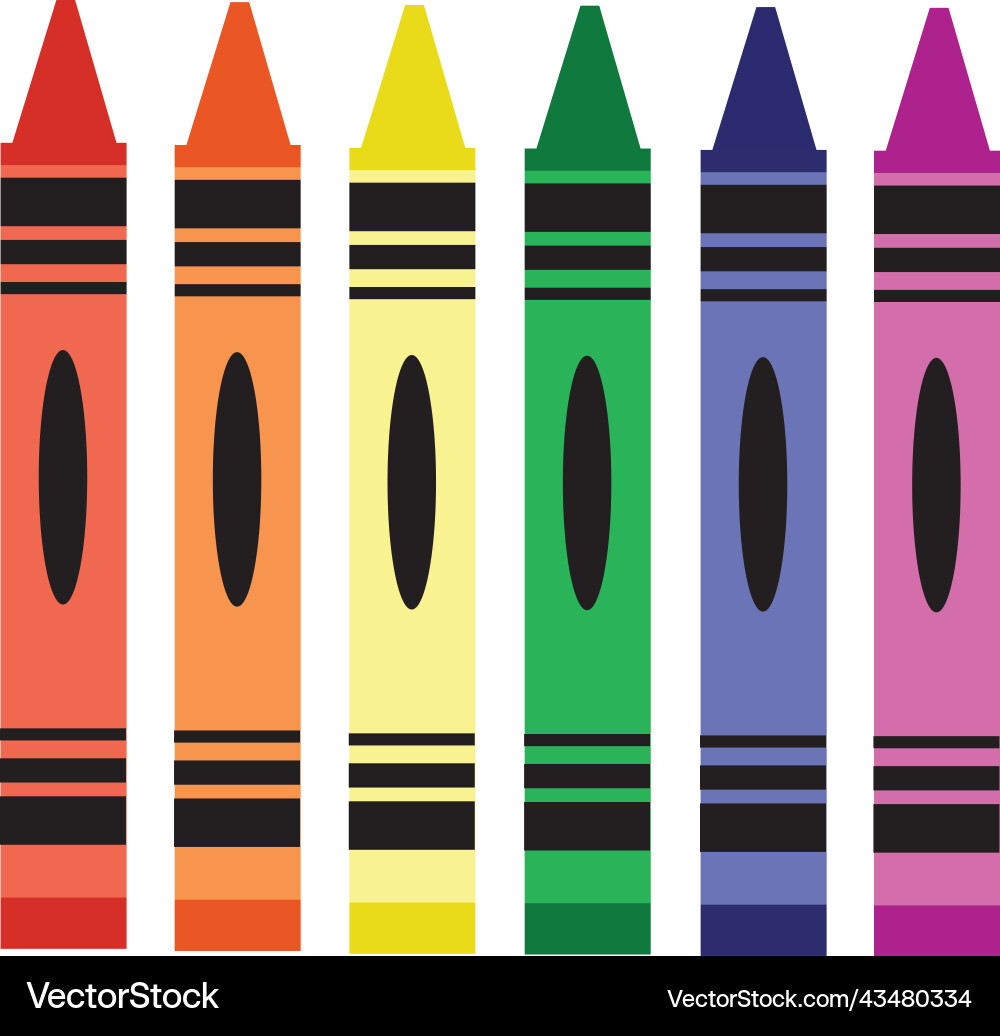 Colorful Crayons Royalty Free Vector Image - VectorStock