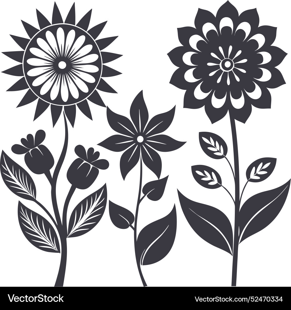 Floral Flower Collection Royalty Free Vector Image