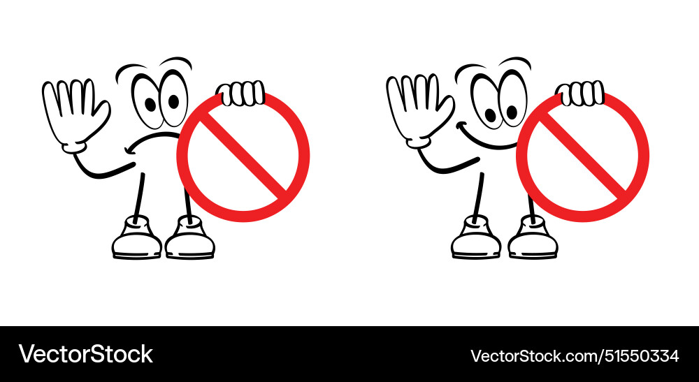 Mascot walkway or losed stop halt allowed do Vector Image