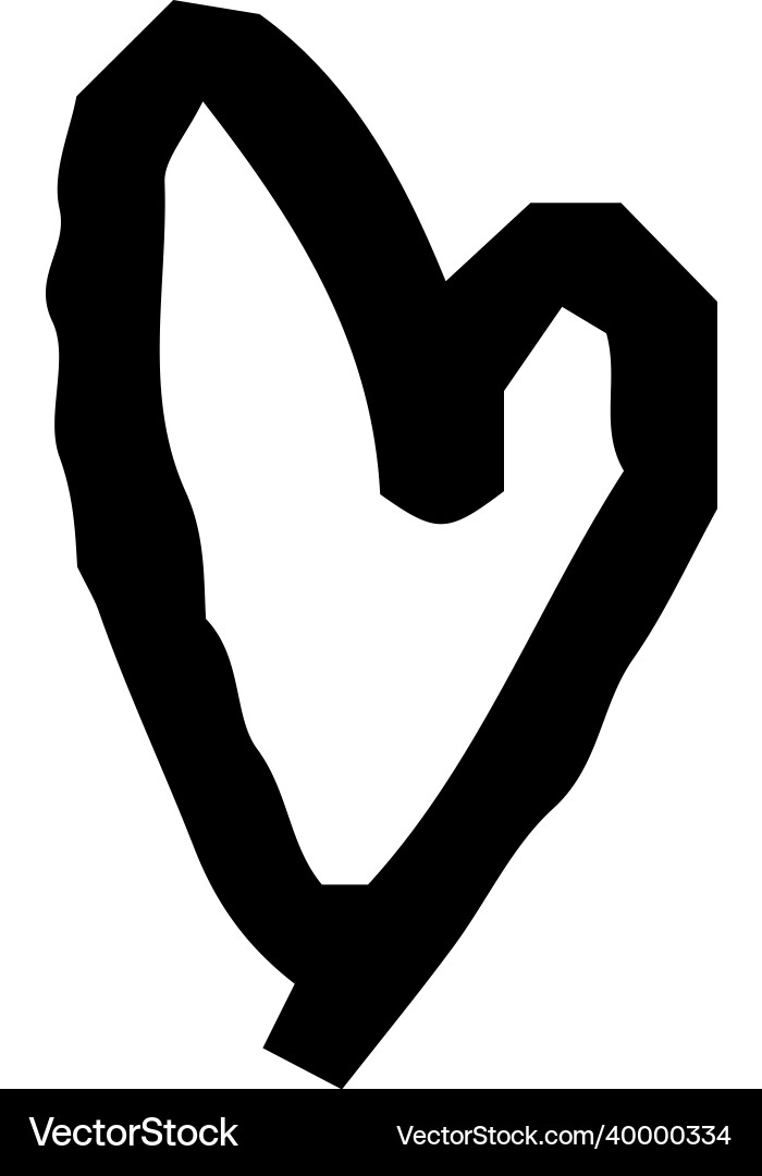 Monochrome heart graffiti drawn by a child Vector Image
