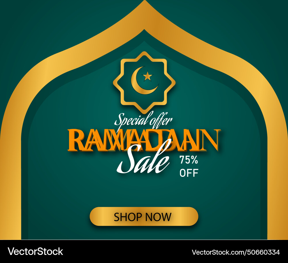 Ramadan sale text effect luxury style Royalty Free Vector
