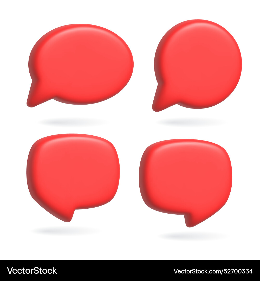 Render 3d of red speech bubble mate Royalty Free Vector