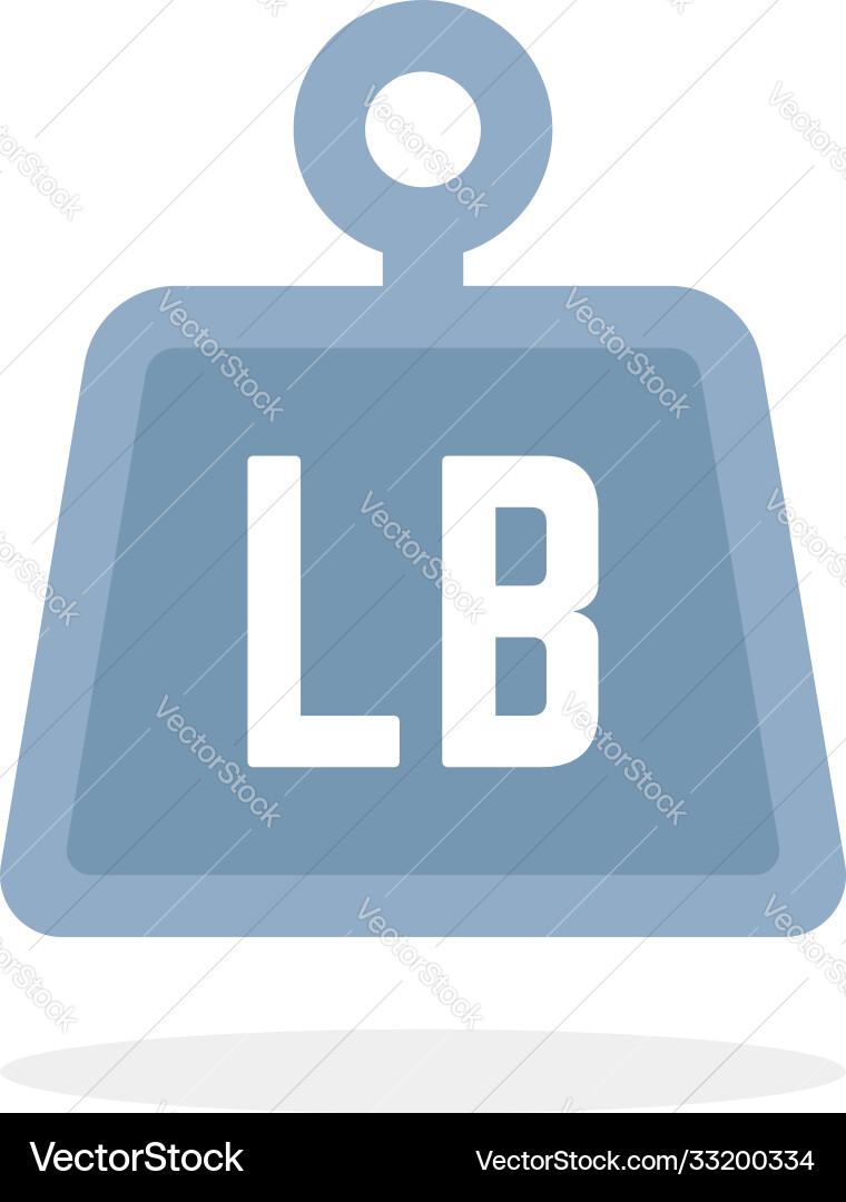 Simple blue lb icon like pound Royalty Free Vector Image