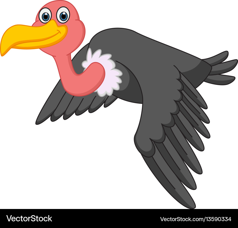 Vulture cartoon flying Royalty Free Vector Image