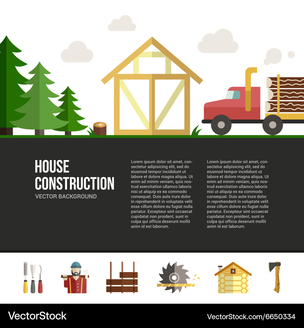 Wooden house building Royalty Free Vector Image