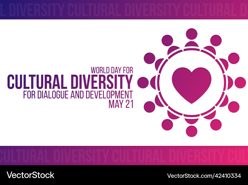 World day for cultural diversity dialogue Vector Image