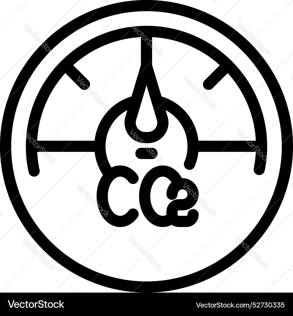 Co2 emission meter showing carbon dioxide level Vector Image