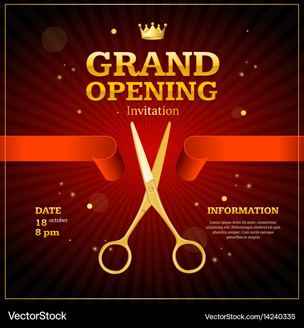 Grand opening invitation card Royalty Free Vector Image